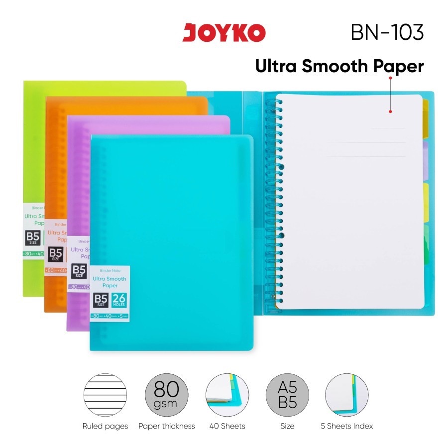 Jual binder bright color joyko/ binder b5 murah/ binder lucu/ binder ...