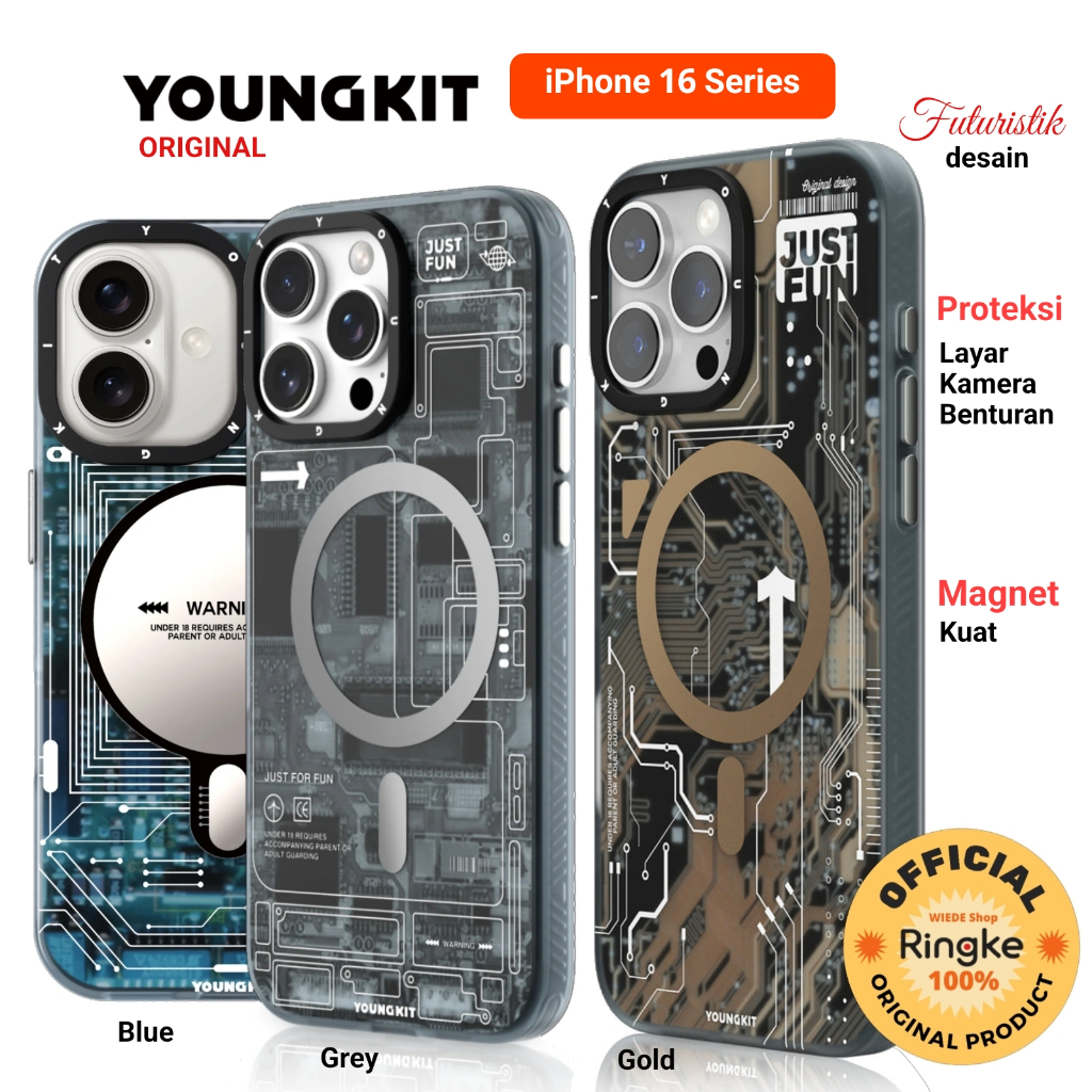 Jual YOUNGKIT Case iPhone 16 15 14 Pro Max Plus Series Cyberpunk Circuit Magsafe Casing ORIGINAL ...