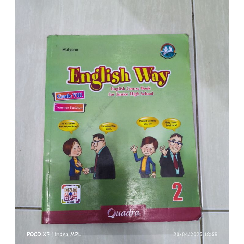 Jual Buku Quadra Bahasa Inggris English Way untuk SMP / MTS kelas 2, kelas 8 VIII original ...