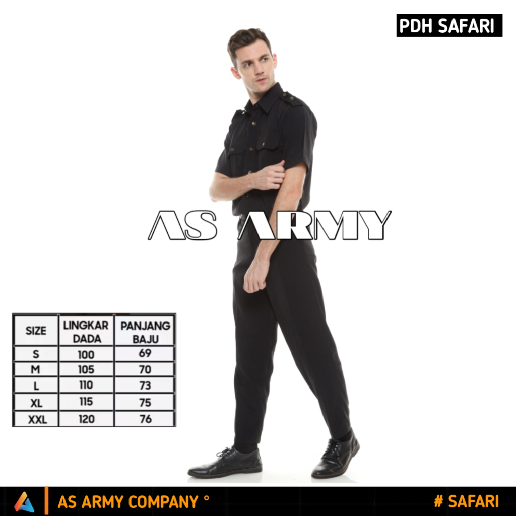 Jual BAJU SAFARI PRIA SERAGAM SAFARI HITAM STELAN SAFARI SECURITY ...