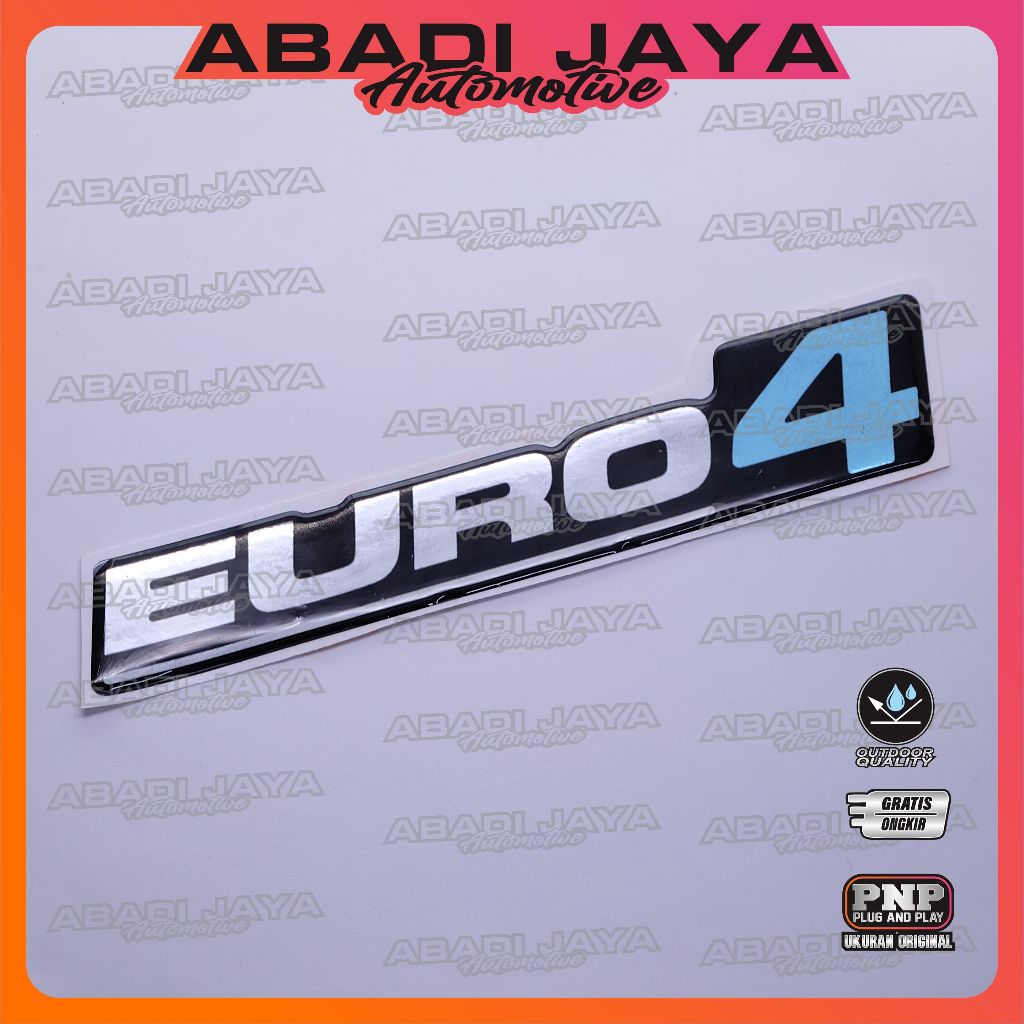 Jual Emblem logo euro 4 / emblem timbul euro 4 / sticker emisi euro 4 ...