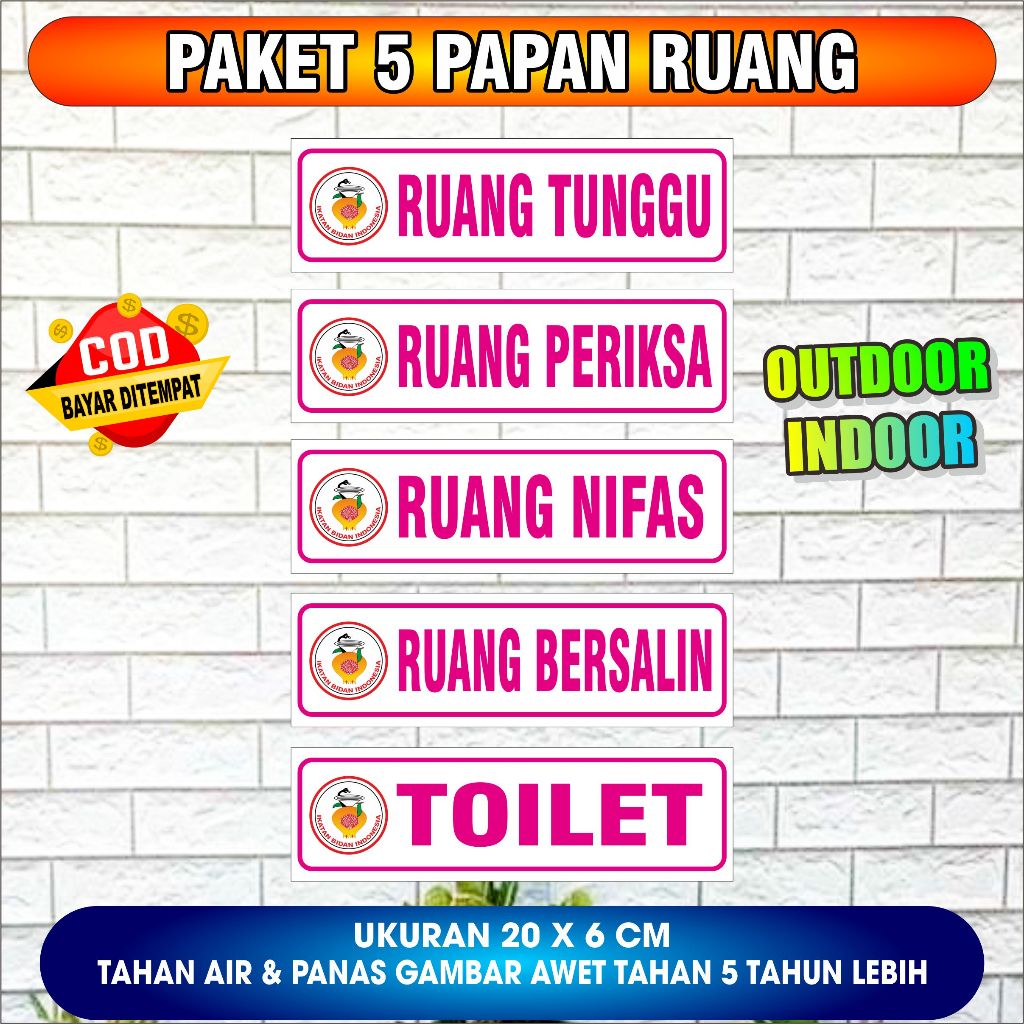 Jual Papan Akrilik RUANG BIDAN Sign Label Sign Board Acrylic Akrilik ...