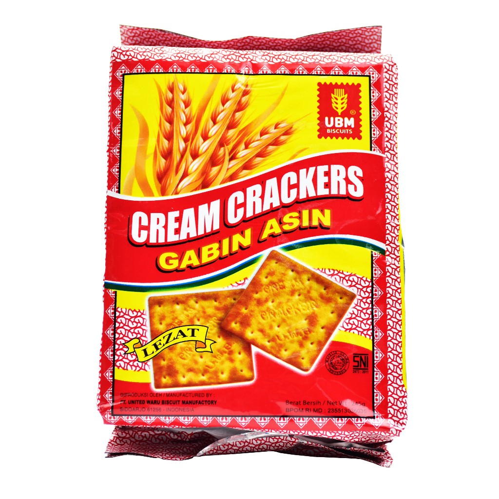 Jual BISKUIT KRAKERS UBM CREAM CRACKERS GABIN ASIN 245 GR | Shopee ...