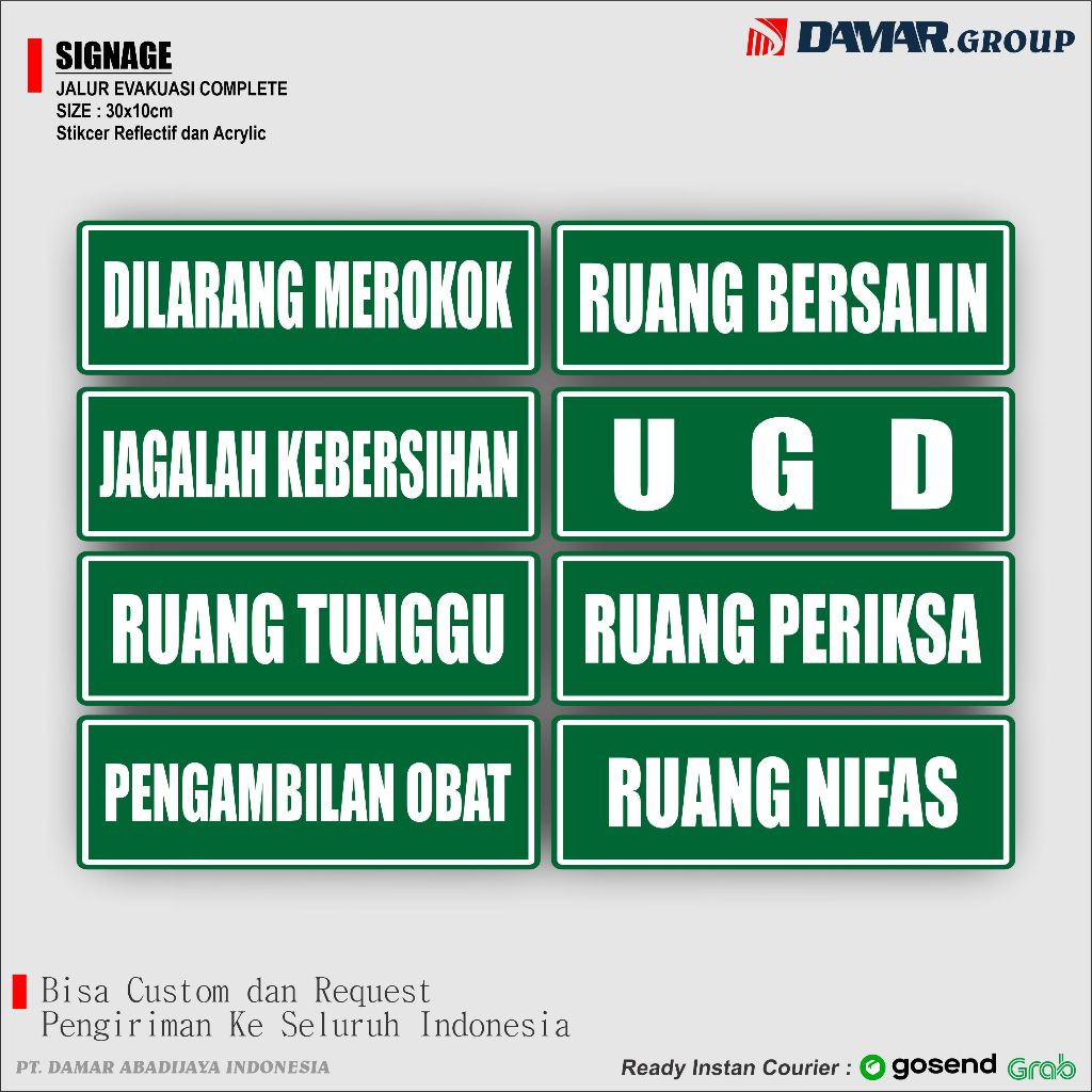 Jual papan tanda Akrilik - klinik - rumah sakit - ruang periksa ...