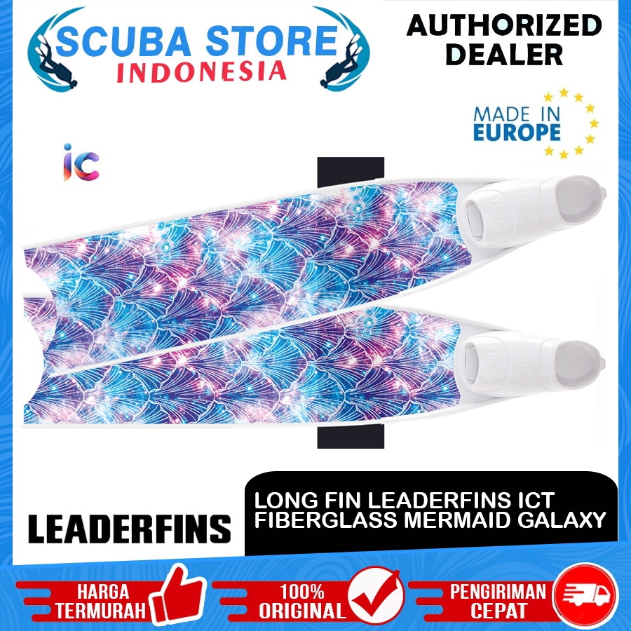 Jual Long Fin Leaderfins ICT Fiberglass Mermaid Galaxy Fins Fiber Apnea ...