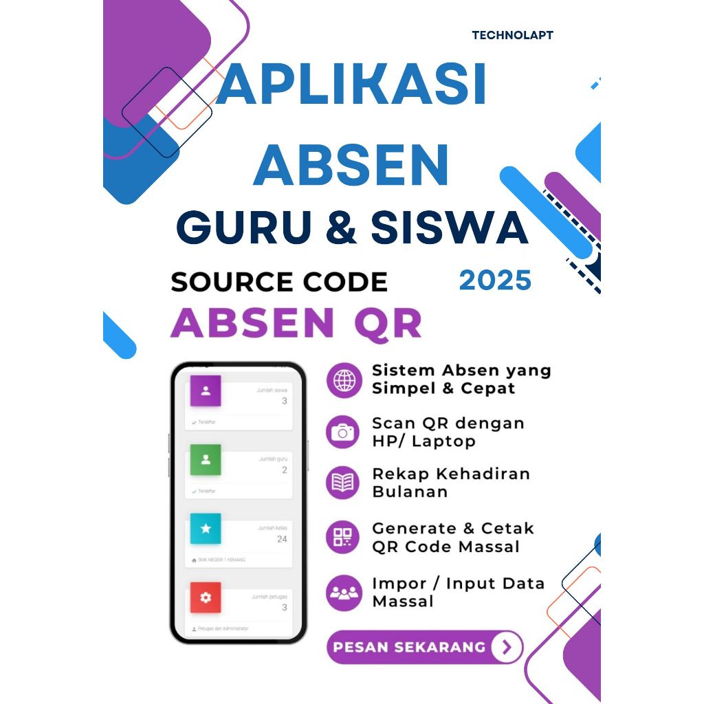 Jual Aplikasi Absen Absensi Guru Dan Siswa Absen Sekolah Sistem Absen 2025 | Technolapt | Shopee ...