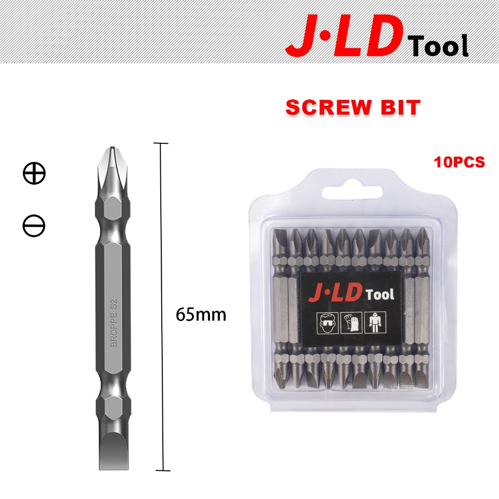 Jual JLD 10pcs Mata Obeng Angin Plus+Minus PH2X65mm Mata Bor ...