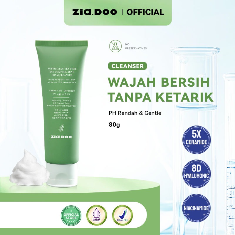 Jual ZIA.DOO Low pH Facial Wash 80g | Gentle Cleanser Australian Tea ...