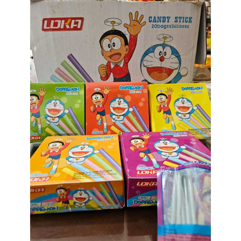 Jual Permen Stick Jadul Doraemon Aneka Rasa 1box isi 20pcs | Shopee ...