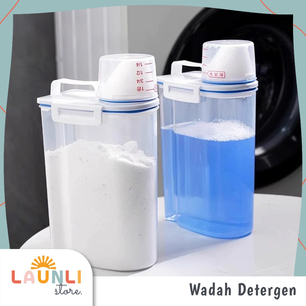 Jual Tempat Deterjen Bubuk Dengan Gelas Takar Wadah Sabun Detergen Cair ...
