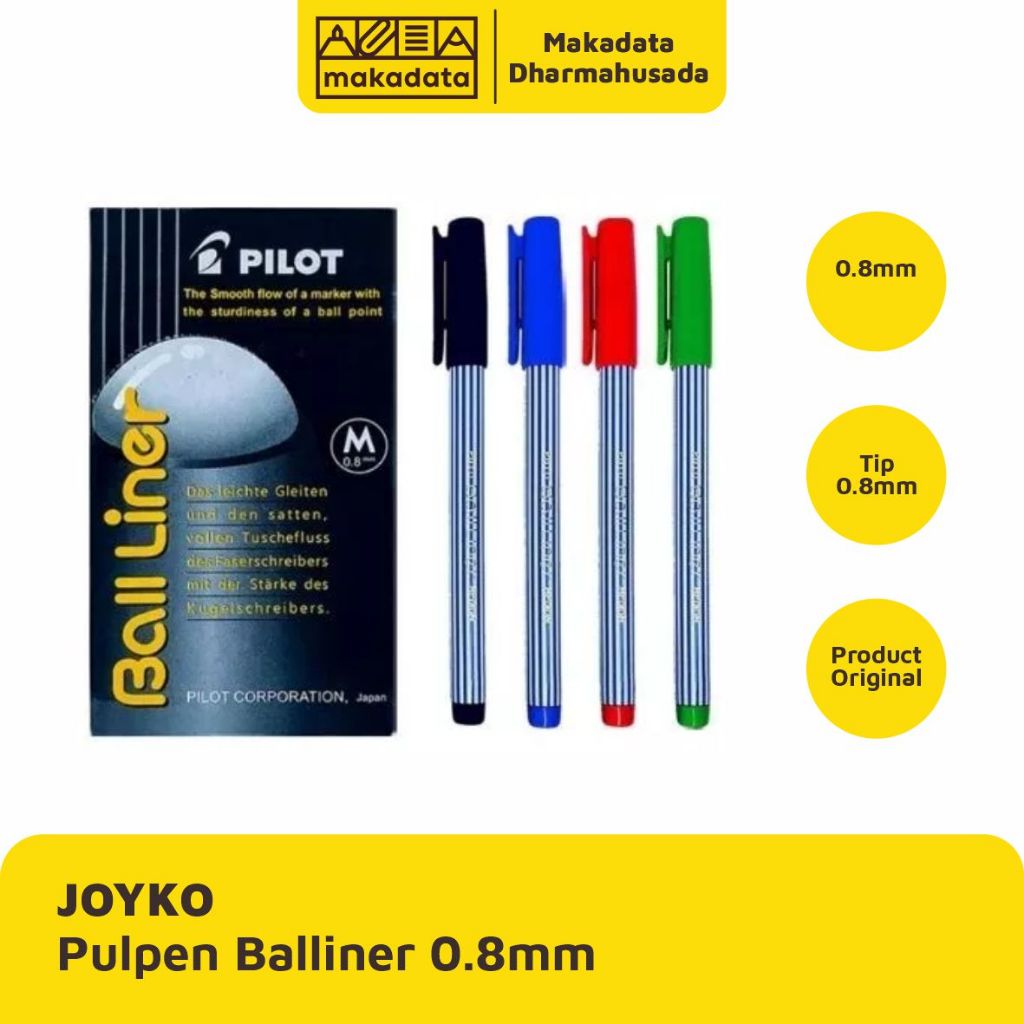 Jual BALLPOINT | BOLPEN | PULPEN PILOT BALLINER 0.8MM (1 PCS) | Shopee ...