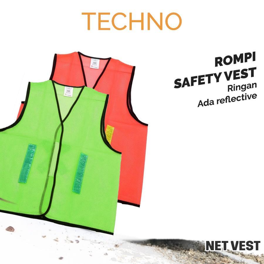 Jual TECHNO VEST Rompi Safety Jaring /Baju Safety / Rompi Jaring / Sekurity / Rompi Proyek Hijau ...