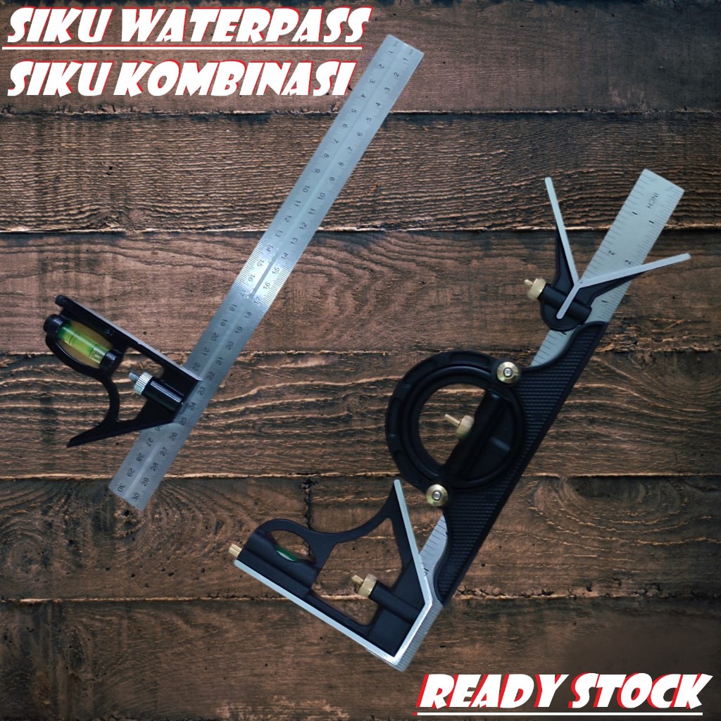 Jual Siku Waterpass Kombinasi Square Ruler Sudut Presisi Ukur Geser ...