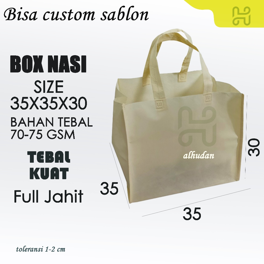 Jual Goodie Bag Tas Spunbond Sponbon Kotak Box Nasi Kue 35x35x30 Jahit | Shopee Indonesia