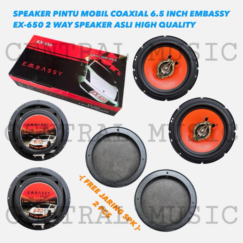 Jual SPEAKER PINTU MOBIL COAXIAL 6.5 INCH EMBASSY EX-650 2 WAY SPEAKER ...