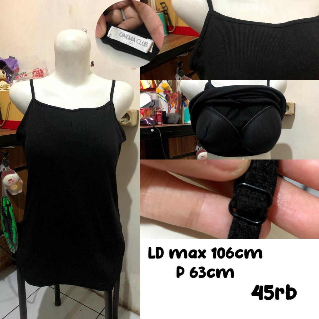 Jual Tanktop Bra Hitam Tali Adjust By Cinema Club | Shopee Indonesia