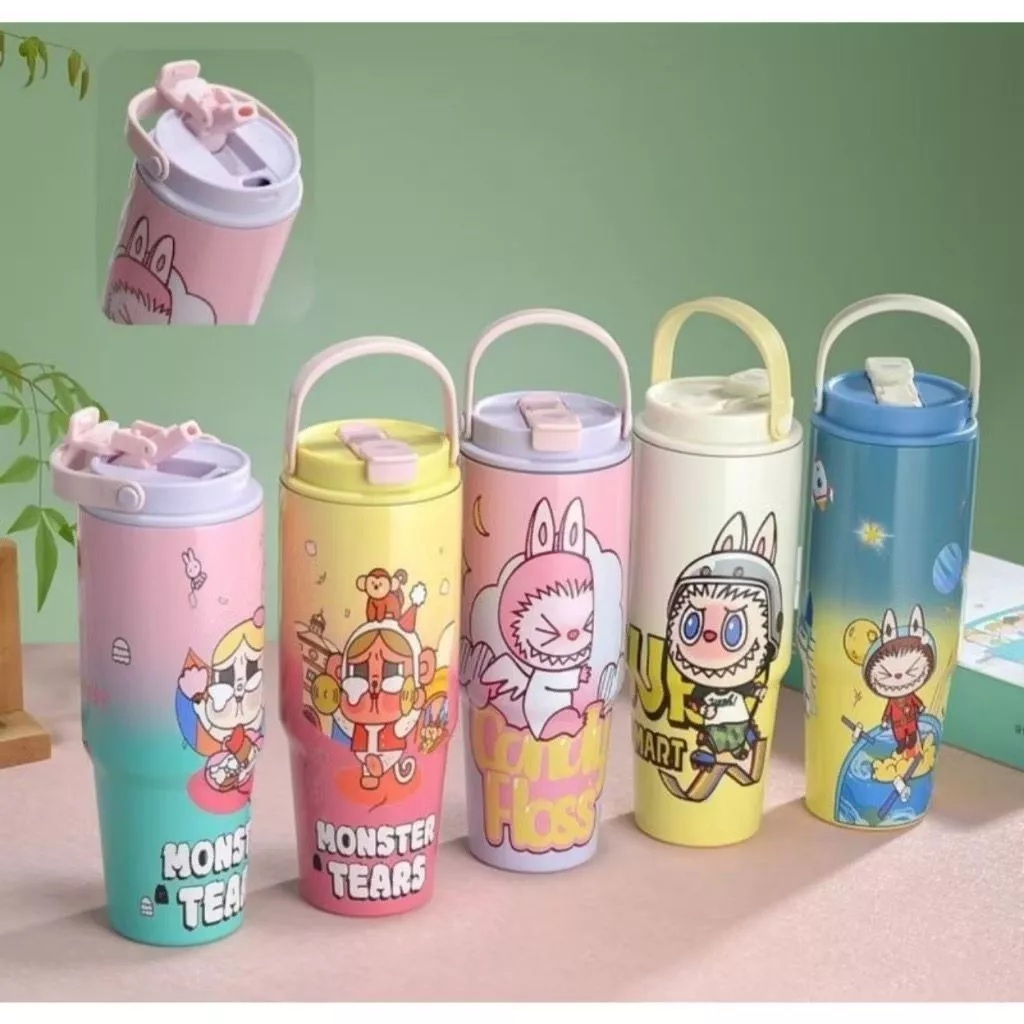 Jual Tumbler Labubu With Handle 890ml Tumbler Aesthetic Viral Labubu ...