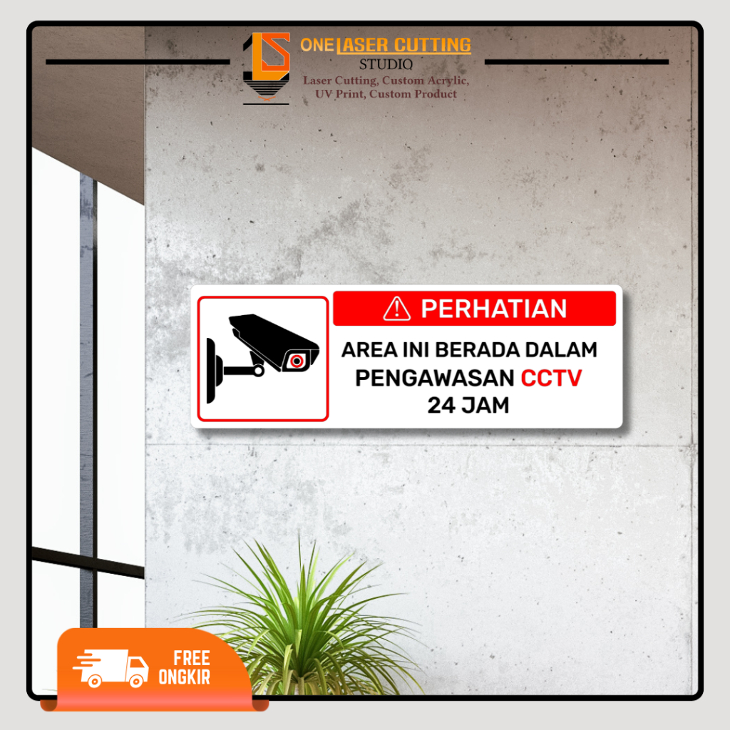 Jual Sign CCTV Area 24 Jam Sign Board CCTV | Shopee Indonesia