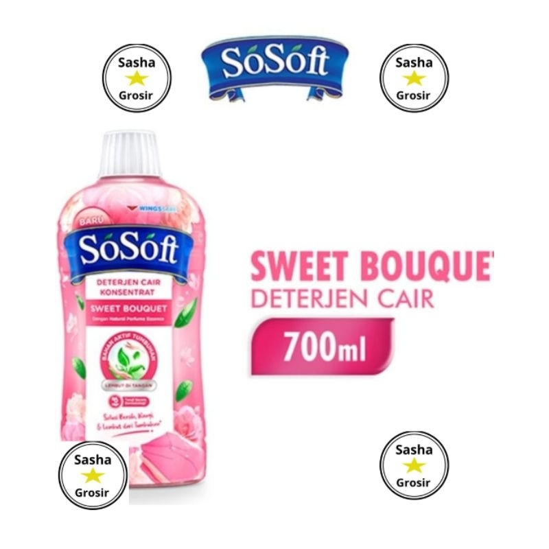 Jual SO SOFT Detergen Sosoft Cair Botol Pink 700 ml ( SWEET BOUQUET ...