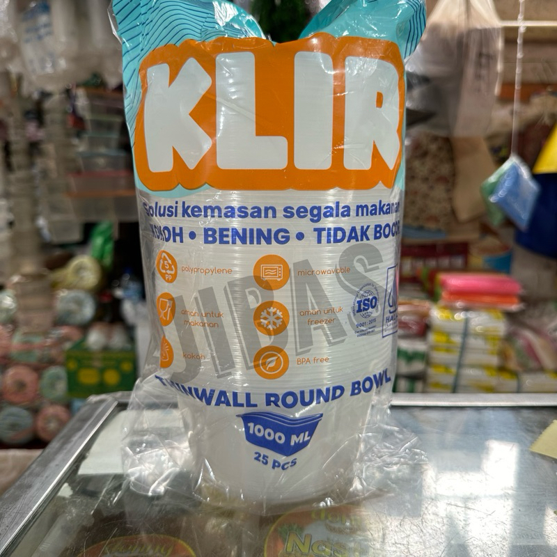 Jual [25SET] Thinwall KLIR Bulat Bowl Cup 1.000ml / Thinwall Mangkok Mangkuk Tempat Salad 1 ...