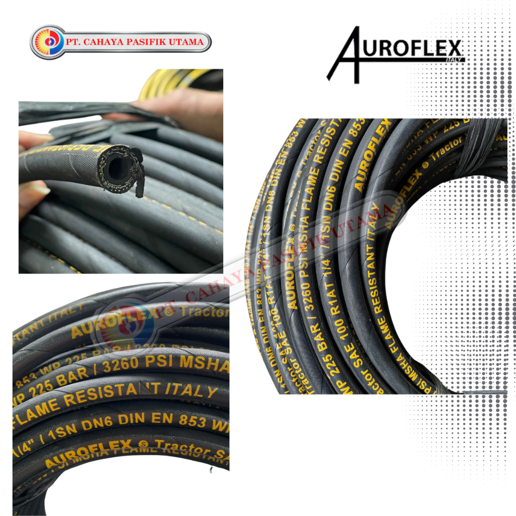 Jual Selang Hidrolik/Hose Hydraulic 1/4" R1/1SN AUROFLEX 3260 PSI | Shopee Indonesia