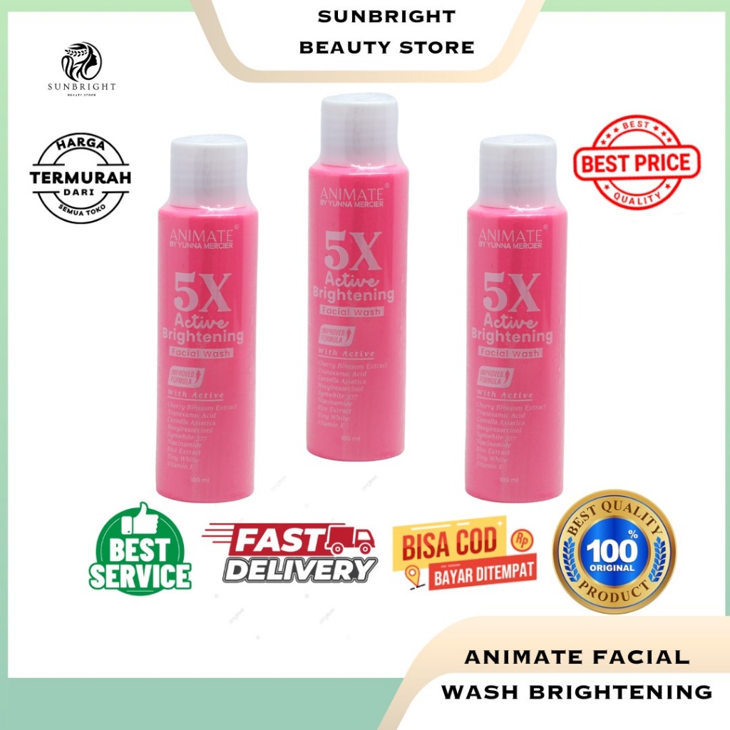Jual Animate Facial Wash Brightening / Pembersih Wajah / Facial Wash ...