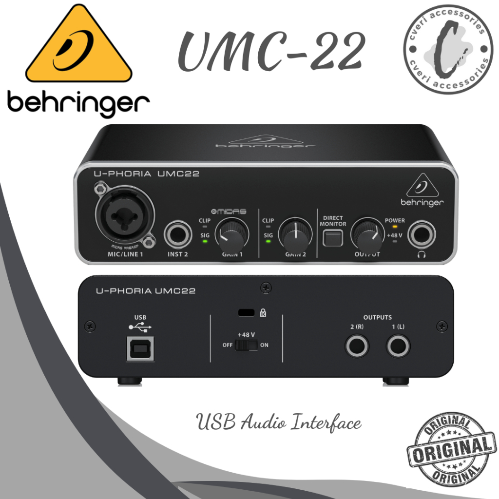 Jual BEHRINGER UMC22 USB Audio Interface Original UMC-22 | Shopee Indonesia