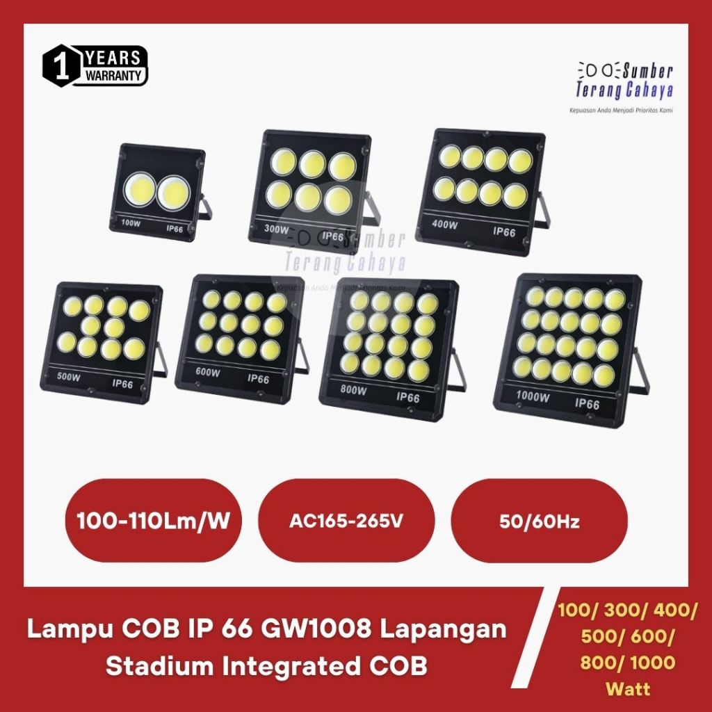 Jual Lampu COB IP 66 Lapangan Stadium Integrated COB 100/ 300/ 400/ 500 ...