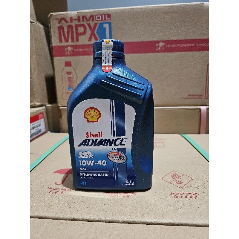 Jual Oli Shell Advance AX7 4T 10W-40 800ML/Oli Mesin Motor 110CC-125CC ...