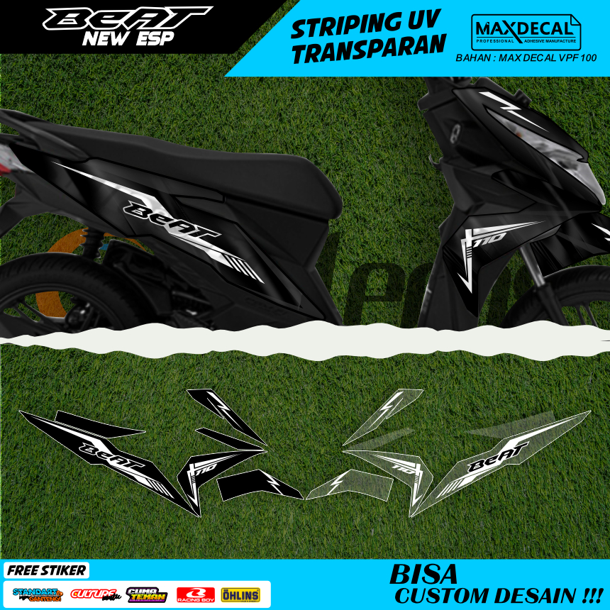 Jual STIKER MOTOR STRIPING TRANSPARAN HONDA BEAT NEW ESP DESAIN UNIK ...