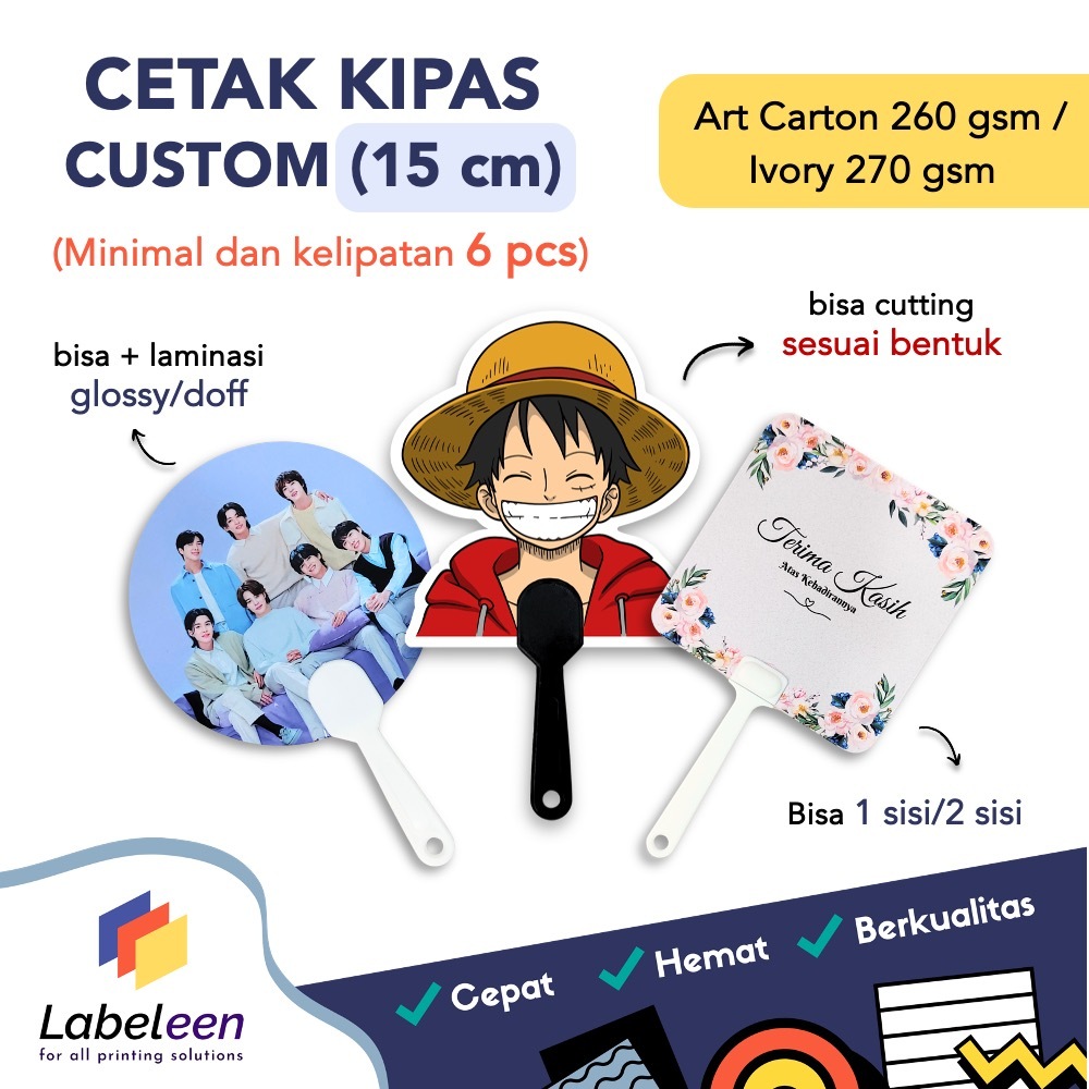 Jual Cetak Kipas Custom 15 cm | Souvenir Kipas KPOP Anime | Merchandise ...