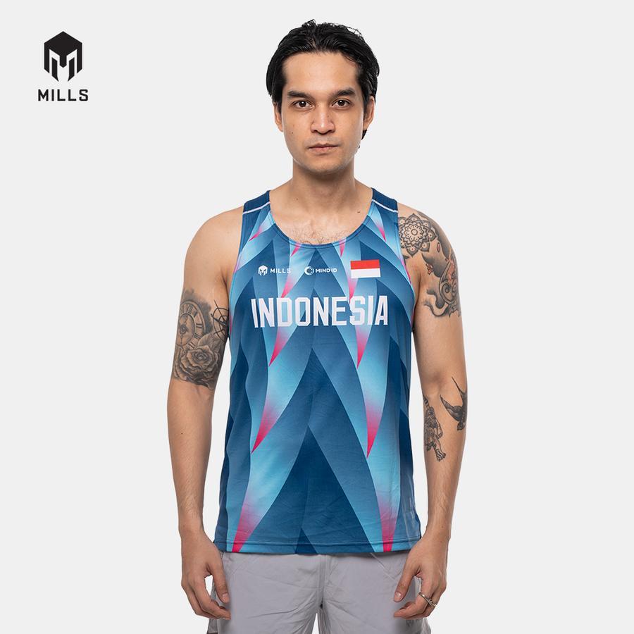 Jual MILLS Pasi Training Running Tank Top Men Blue 01100015 | Shopee ...