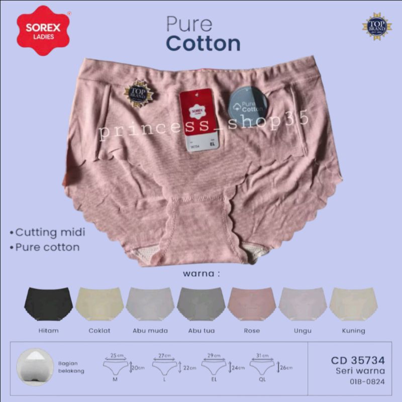 Jual Sorex 35734 Celana Dalam Wanita Model Seamless CD Wanita Puru Cotton | Shopee Indonesia