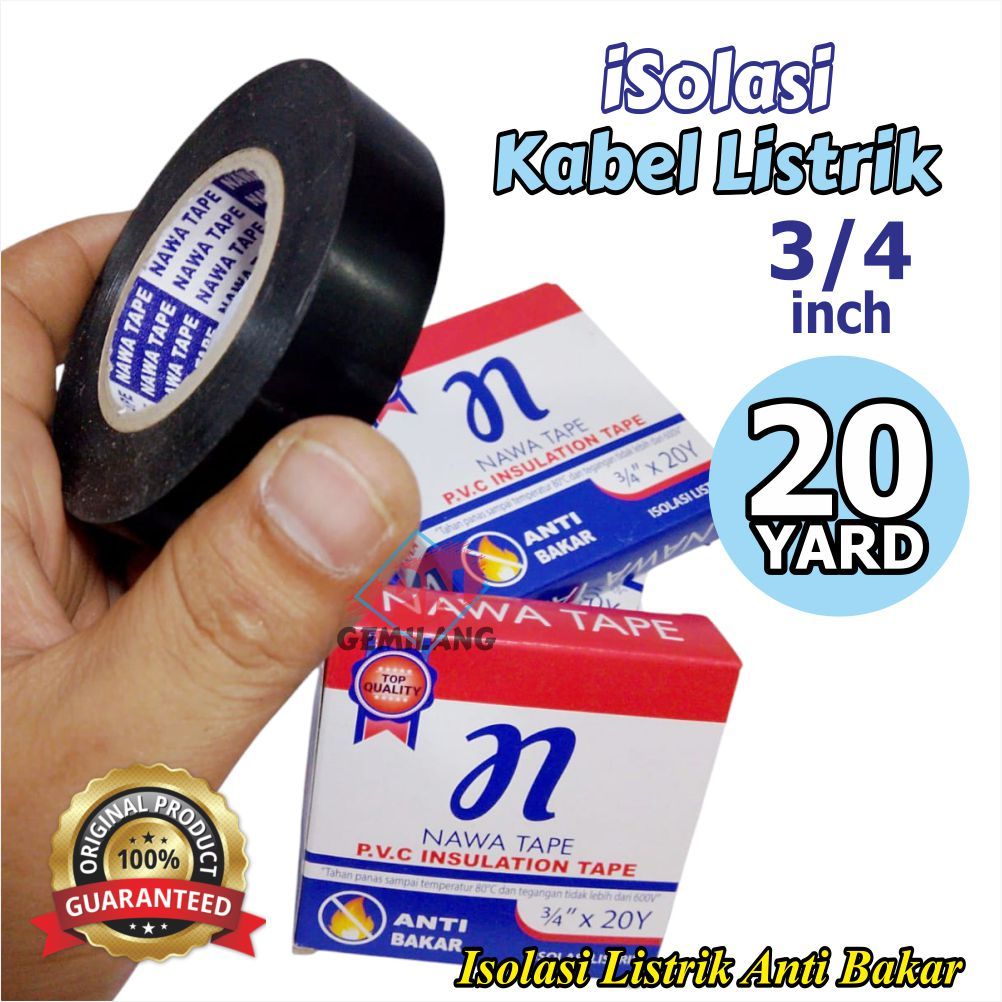 Jual LAKBAN KABEL LISTRIK, SOLASI HITAM, ISOLASI LISTRIK LISTRIK PVC 3/ ...