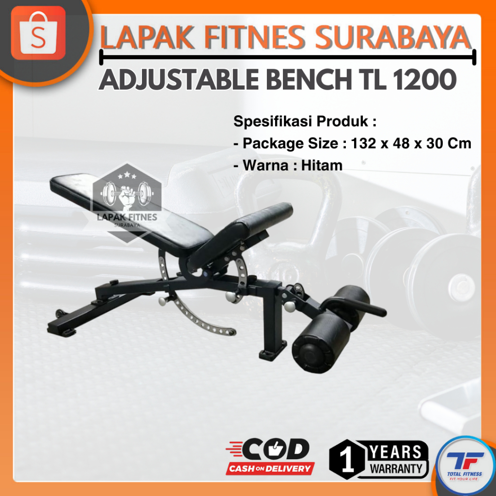 Jual Alat Olahraga Fitness Adjust Bench Total Fitness TL 1200 - Bangku ...