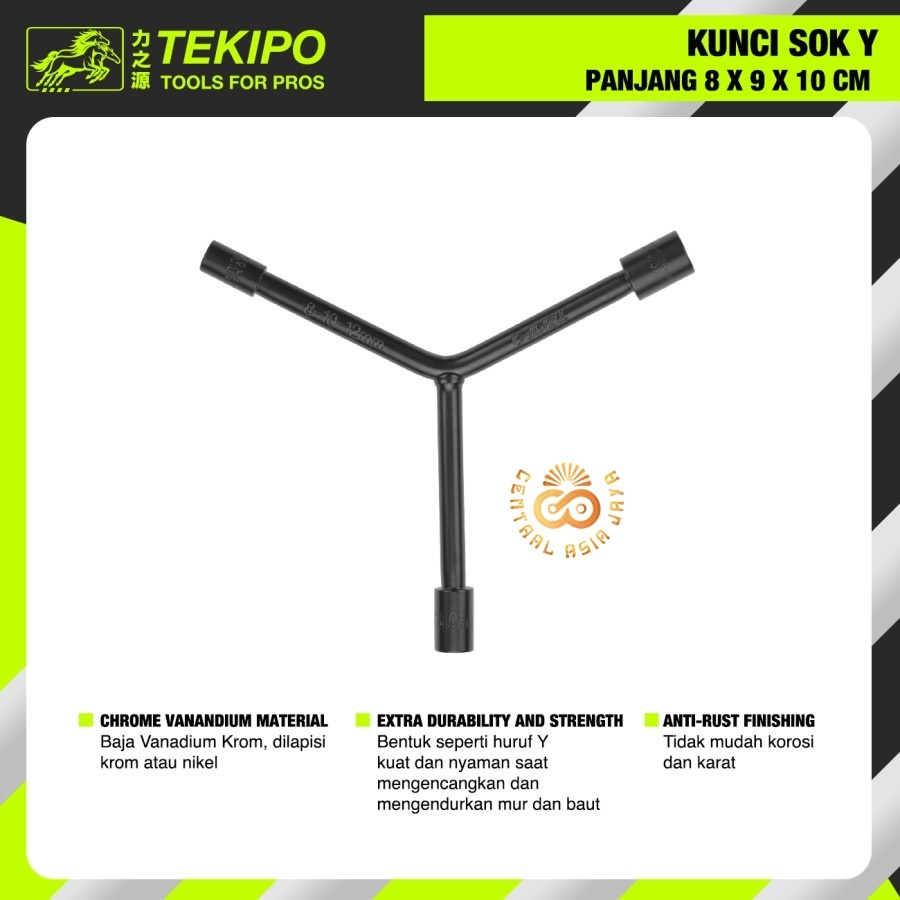 Jual Kunci Sock Y TEKIPO - pendek ukuran 8-10-12 MM | Shopee Indonesia