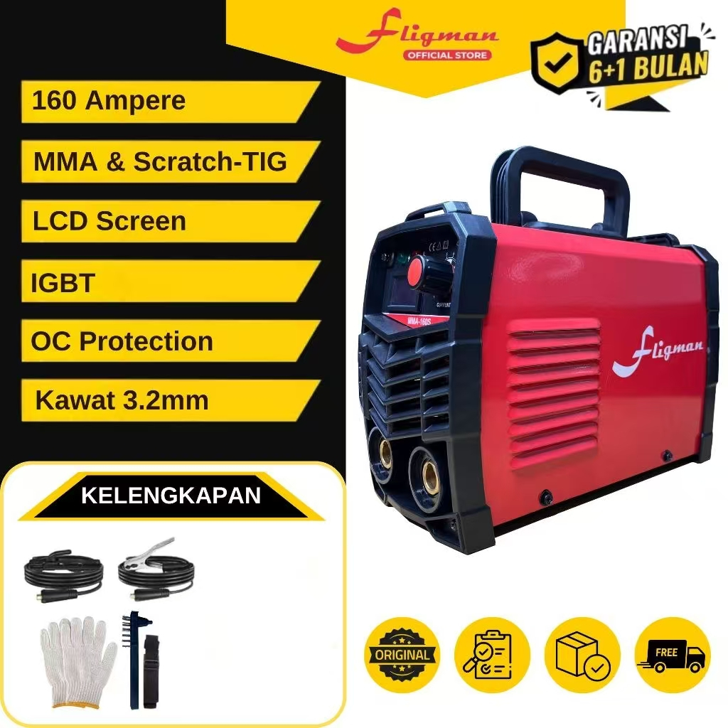 Jual Fligman Mesin Las Listrik MMA 160 / 200 S Ampere Travo DC Inverter ...