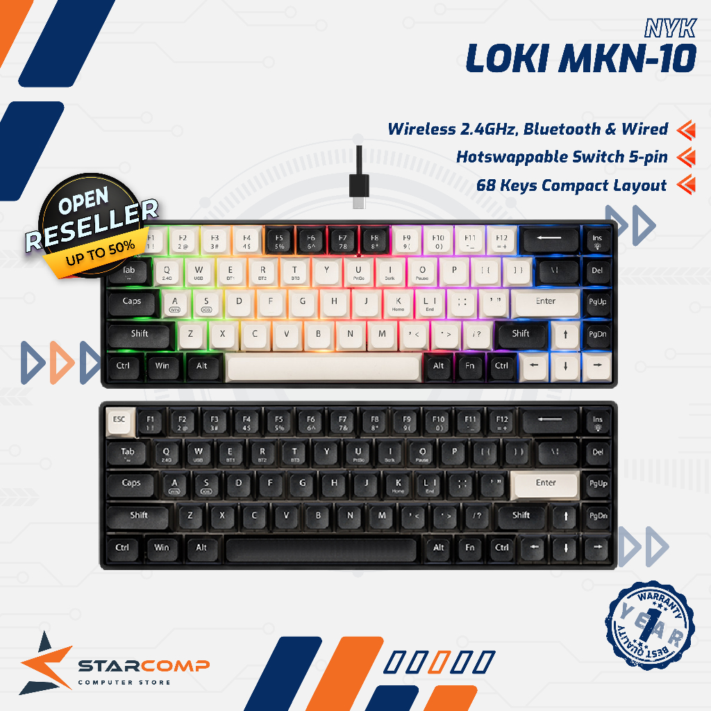 Jual NYK Nemesis LOKI MKN-10 / MKN10 Keyboard Mechanical 3in1 ...