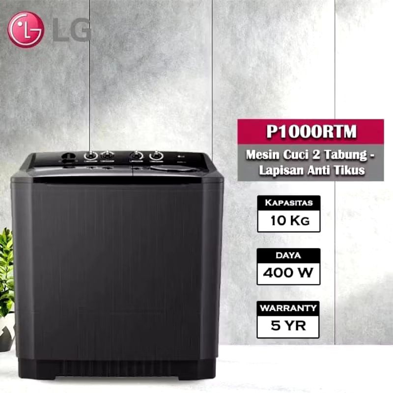 Jual Mesin Cuci 2 Tabung LG Swin Jet Dry P1000 RTM 10 Kg | Shopee Indonesia