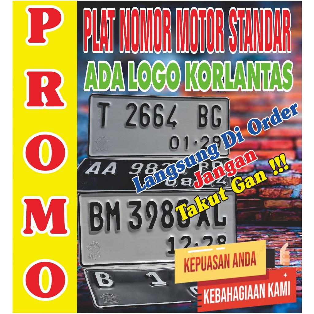 Jual PLAT MOTOR | STANDAR | FONT BARU | MOTOR LISTRIK | Shopee Indonesia