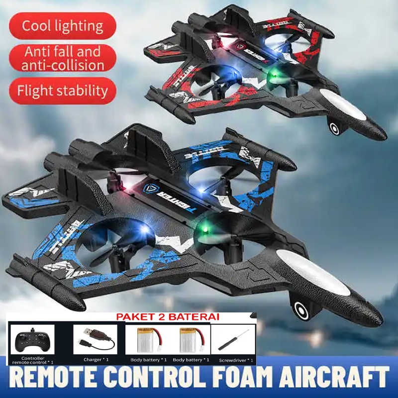 Jual Mainan Pesawat Terbang drone 2.4G 2 BATTERY EPP Stunt Remote ...