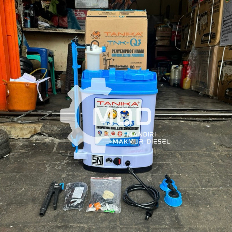 Jual MESIN PENYEMPROT HAMA TANIKA Q3 SPRAYER MANUAL ELEKTRIK & PENGADUK OBAT 16 LITER | Shopee ...