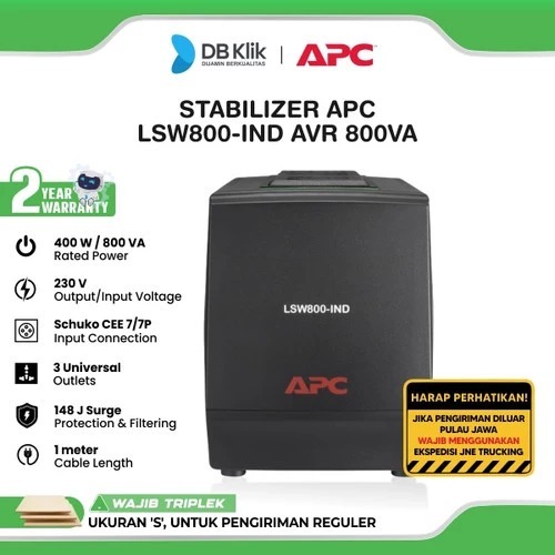 Jual Apc Stabilizer Lsw800-Ind Avr 800Va - Line-R Lsw800-Ind | Shopee ...