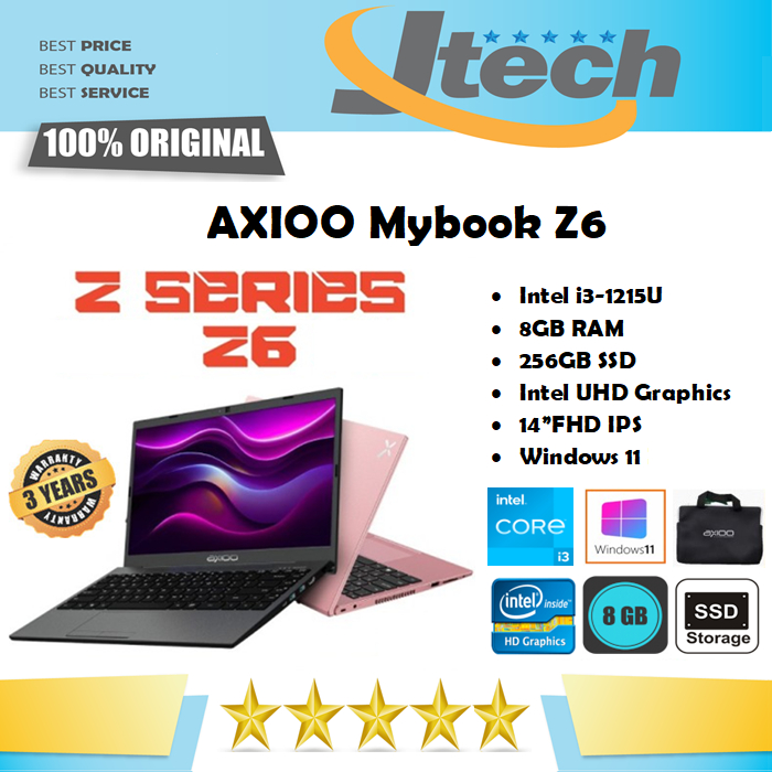 Jual AXIOO Mybook Z6 - i3-1215U - 8GB - 256GB SSD - 14"FHD - W11 | Shopee Indonesia