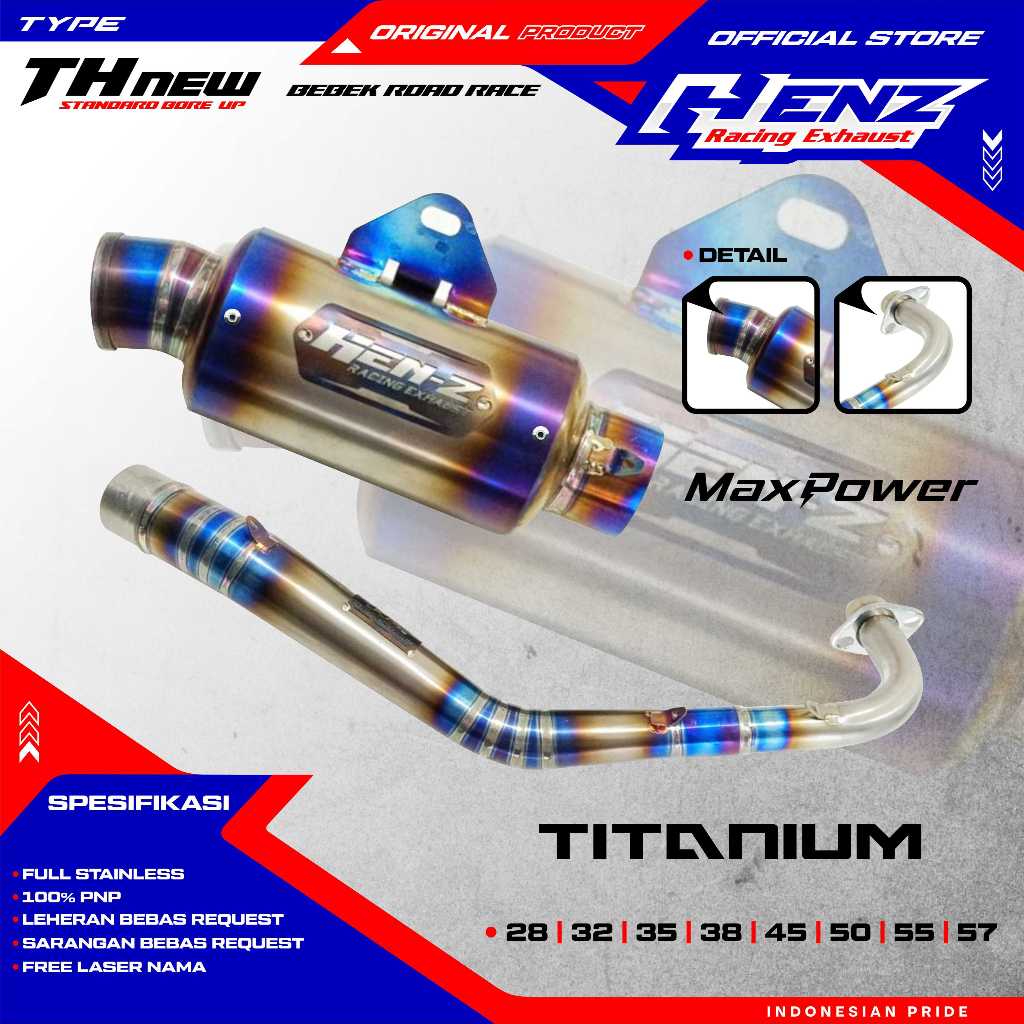 Jual Knalpot Titanium Henz Racing Exhaust | Shopee Indonesia