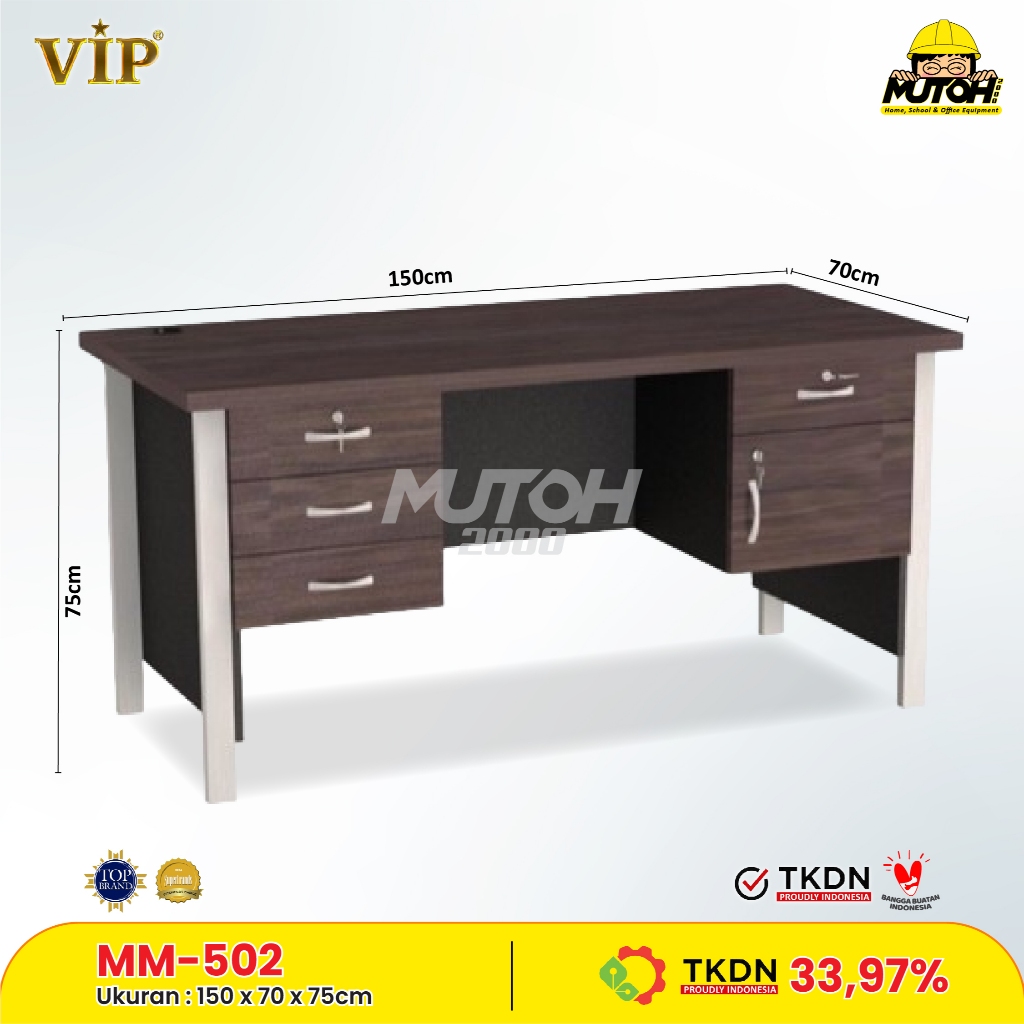 Jual Meja VIP MM-502 meja kerja kantor kaki besi 1 Biro meja kantor ...