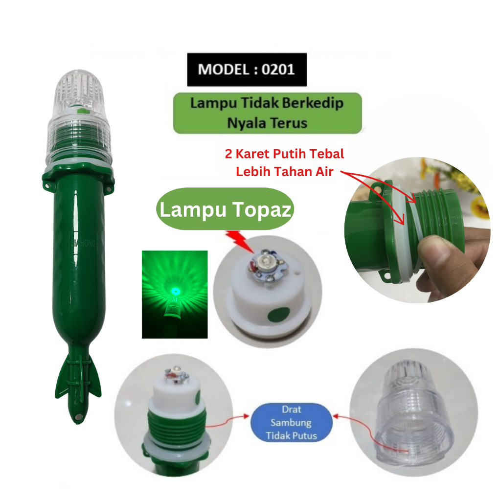 Jual 201 Lampu Umpan Nelayan Lampu Torpedo Jiahong Bersinyal 1 warna ...
