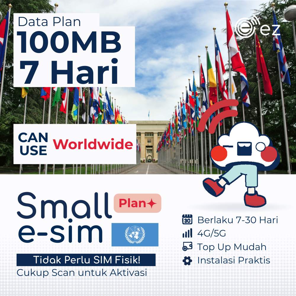 Jual ez Big eSIM [Small Data - include VPN] (Tidak Bisa Top Up) 100Mb 7 ...