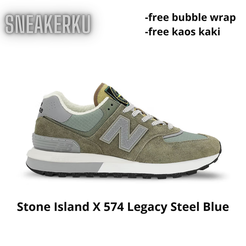 Jual Sepatu Sneakers 574 Stone Island Steel Blue | Shopee Indonesia