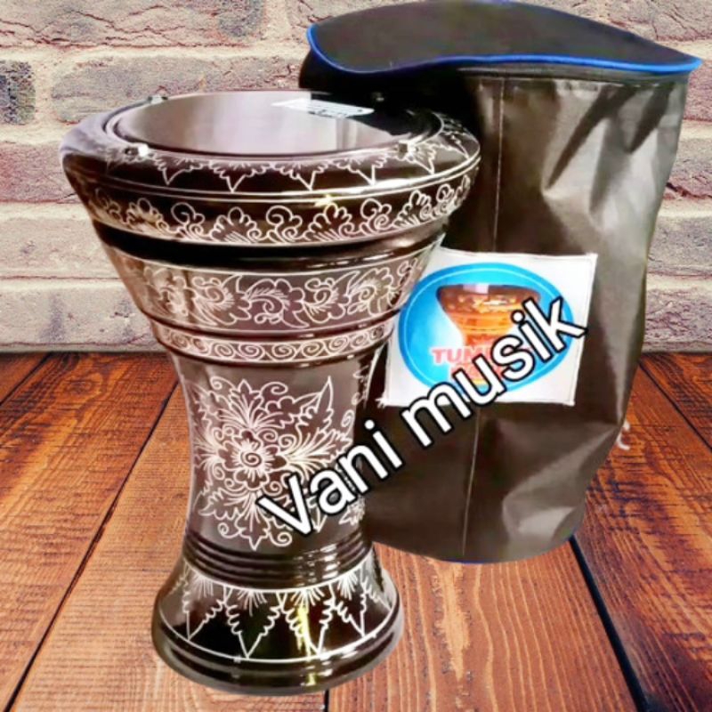 Jual tumbuk batu 8 in atau dumbuk batu darbuka kayu 8 inci hitam silper ...